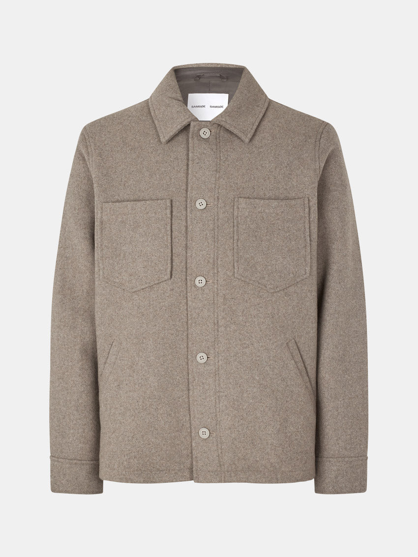 Pally Shirt Jacket i Elephant Skin fra Samsøe Samsøe | Hurtig Levering ...